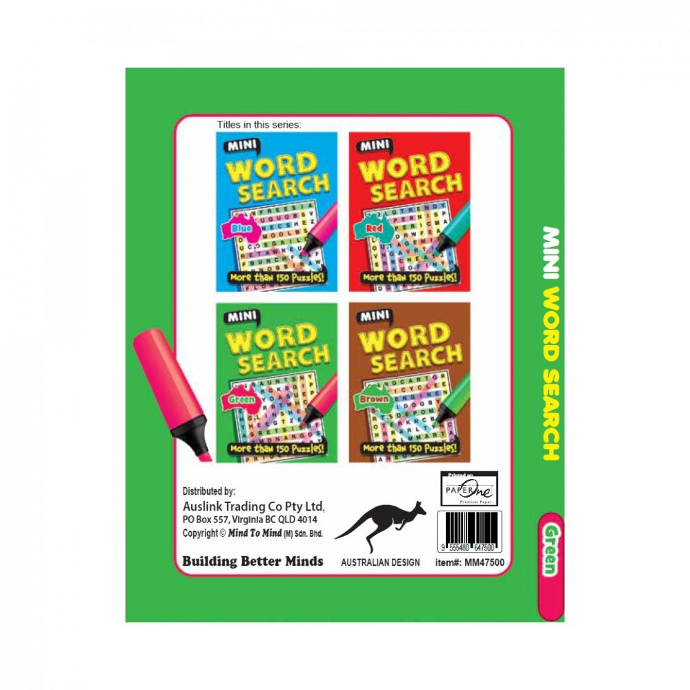 192 Pages Mini Word Search GREEN, More Than 150 Puzzles! (MM47500) [10 ...